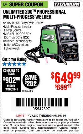 $649.99 for the Titanium Professional Multi-Process Welder – Harbor ...