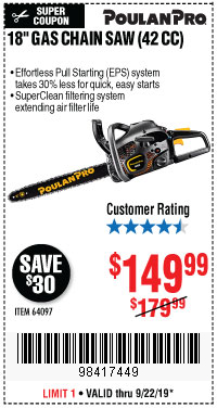 Buy a Chainsaw During Our Protection & Power Sale – Harbor Freight Coupons