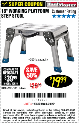 HAUL-MASTER 18 In. Working Platform Step Stool for $19.99 – Harbor ...