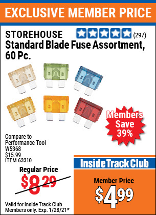 STOREHOUSE Standard Blade Fuse Assortment 60 Pc. for $4.99 – Harbor ...