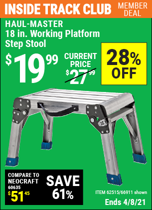 HAUL-MASTER 18 In. Working Platform Step Stool for $19.99 – Harbor ...