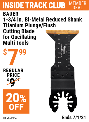 BAUER 1-3/4 in. Bi-Metal Reduced Shank Titanium Plunge/Flush Cutting ...