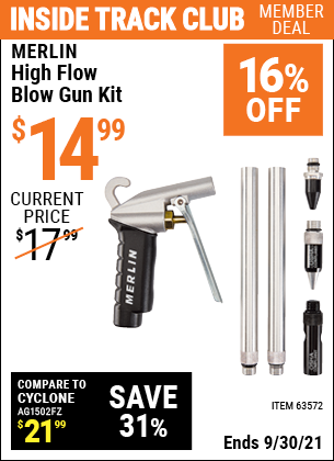 MERLIN High Flow Blow Gun Kit – Item 63572 – Harbor Freight Coupons