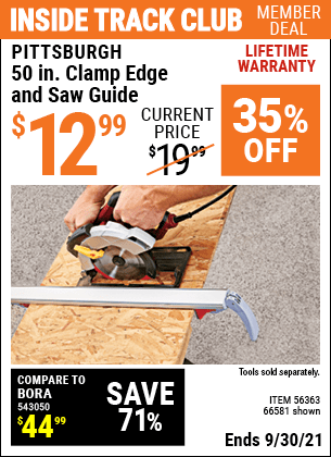 PITTSBURGH 50 In. Clamp Edge and Saw Guide for $12.99 – Harbor Freight ...