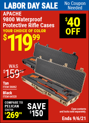APACHE 9800 Weatherproof Protective Rifle Case for $119.99 – Harbor ...