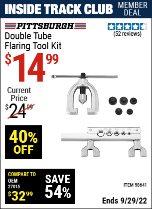PITTSBURGH Double Tube Flaring Tool Kit for $14.99 – Harbor Freight Coupons