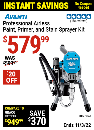 AVANTI Professional Airless Paint – Primer & Stain Sprayer Kit for $579 ...