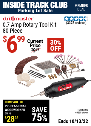 DRILL MASTER Rotary Tool Kit 80 Pc. for $6.99 – Harbor Freight Coupons