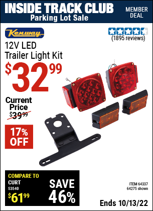 KENWAY 12 Volt LED Trailer Light Kit for $32.99 – Harbor Freight Coupons