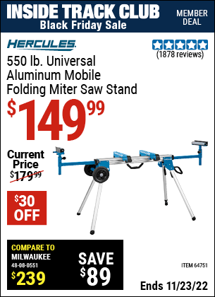 HERCULES Professional Rolling Miter Saw Stand for $149.99 – Harbor ...