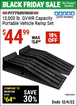 PITTSBURGH AUTOMOTIVE 13000 Lb. Portable Vehicle Ramp Set for $44.99 ...