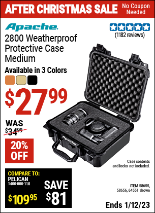 APACHE 2800 Weatherproof Protective Case – Medium – Tan – Item 58656 ...