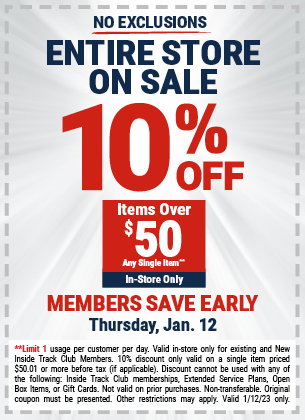 Inside Track Club Members Save 10% OFF Items Over $50 with NO ...