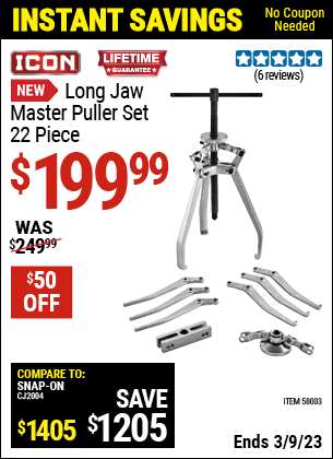 Long Jaw Master Puller Set, 22 Piece, 54% OFF