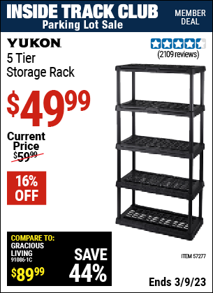 YUKON 5 Tier Storage Rack for $49.99 – Harbor Freight Coupons