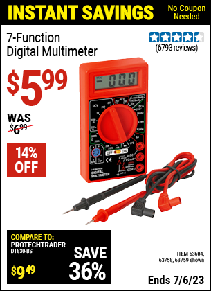 7 Function Digital Multimeter for $5.99 – Harbor Freight Coupons