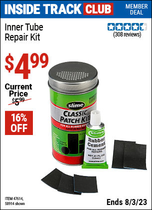 SLIME Inner Tube Repair Kit for $4.99 – Harbor Freight Coupons