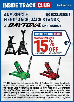 Inside Track Club Members Save 15% Off Any Single Floor Jack or Jack ...