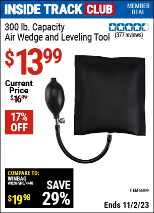 300 lb. Air Wedge And Leveling Tool for $13.99 – Harbor Freight Coupons