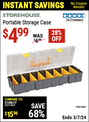 Coupons for Portable Storage Case for $4.99