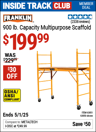 FRANKLIN 900 lb. Capacity Multi-Purpose Scaffold for $199.99 – Harbor ...